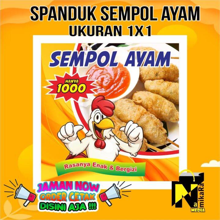 Spanduk Banner Sempol ayam keren terbaru custom ukuran 100x100 cm ...