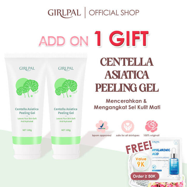 [BPOM] GIRLPAL Centella Asiatica Peeling Gel 100g * 2pcs Wajah Body Exfoliating Mencerahkan Dan ...
