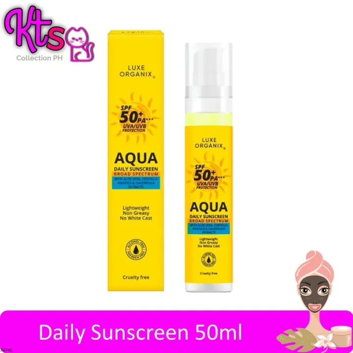 Luxe Organix SPF 50+ PA UVAUVB Protection Aqua Daily Sunscreen 50ml ...