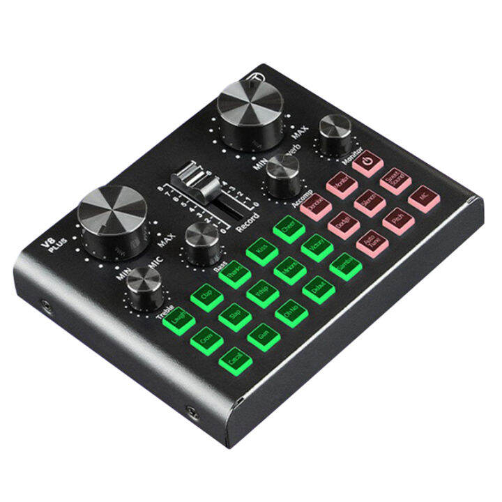 V8 Plug Sound Card for Live Streaming Voice Changer Sound Card with ...