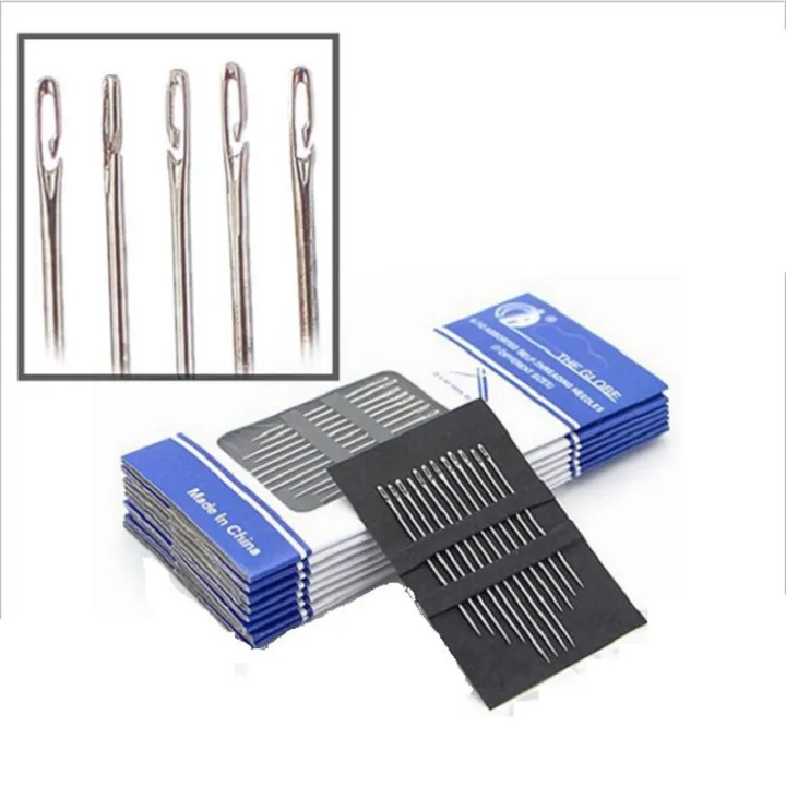 24pcs Self-Threading Sewing Needles - ASSORTED SIZES - EASY THREAD- Big ...