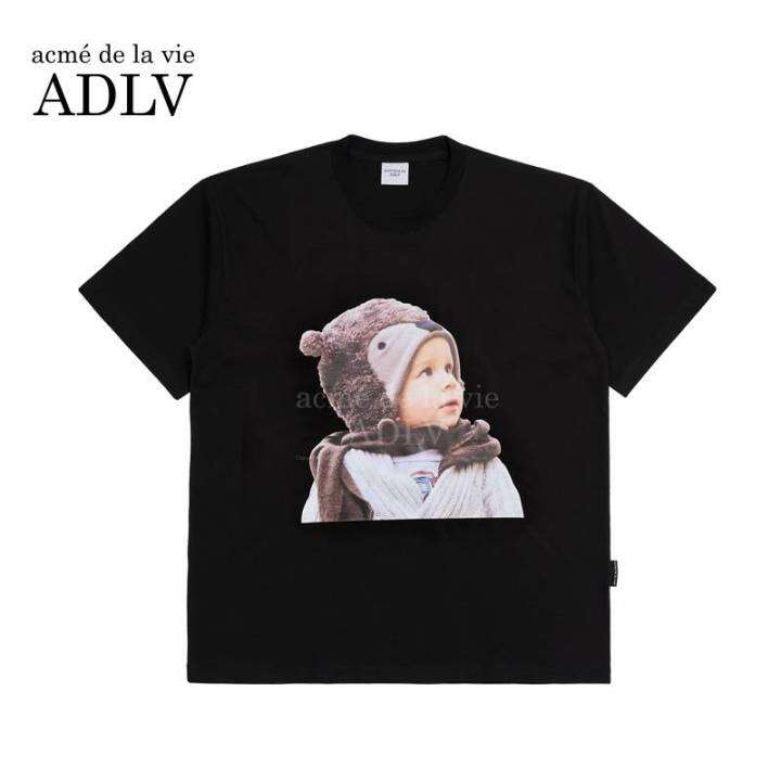 ADLV เสื้อยืดเสื้อแขนสั้นชนิดไม่จำกัดเพศผ้าคลุมไหล่รูปหมีใบหน้าเด็ก ...