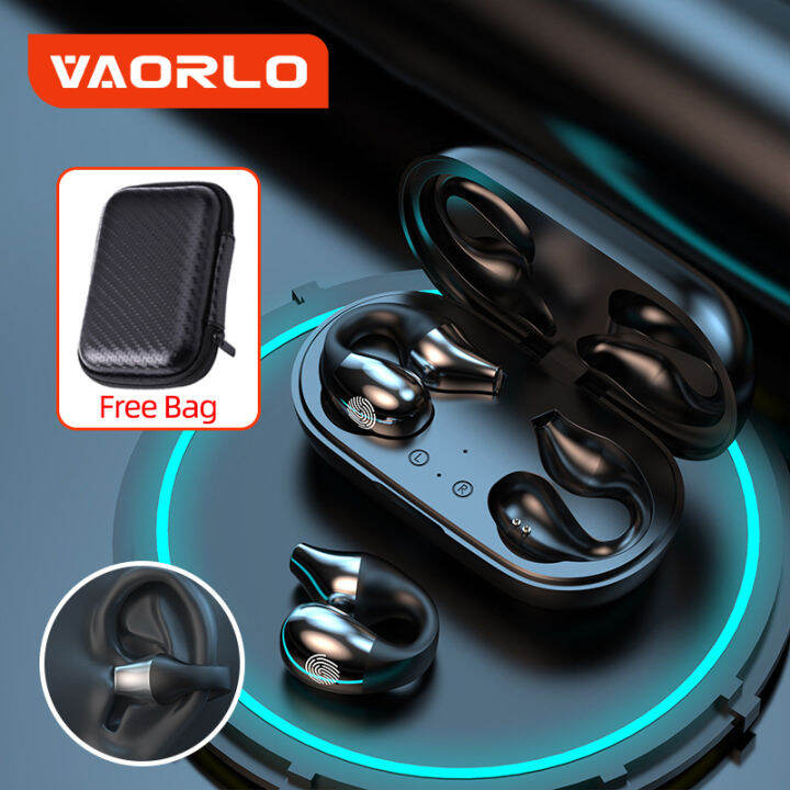 【Free Bag】VAORLO S03 TWS Clip On Wireless Headphones Bluetooth 5.2 Bone ...