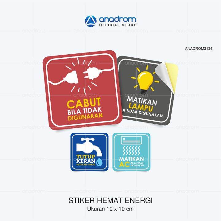Stiker Hemat Energi | Stiker matikan Listrik | Anadrom 3134 | Lazada Indonesia