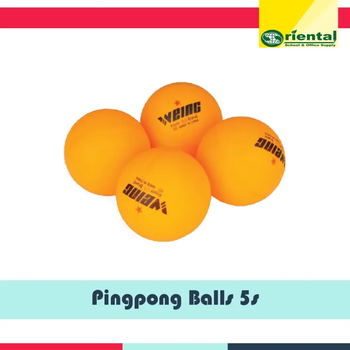 Set of 5 Pingpong Balls - Plastic Ping Pong White & Golden Yellow ...