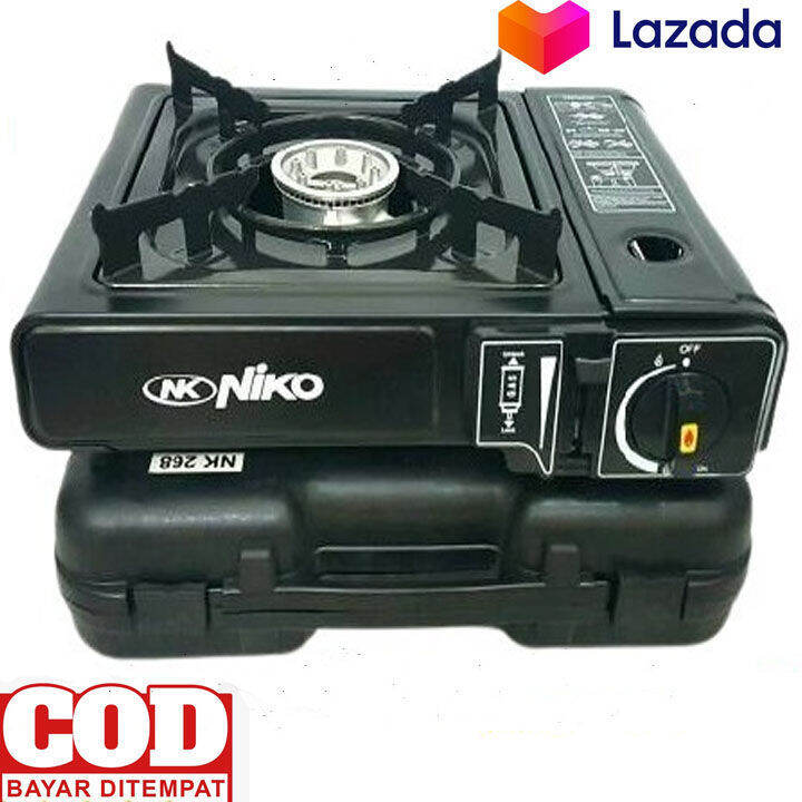 Kompor Gas 1 Tungku / Portable NIKO NK-268 2in1 bisa gas kaleng dan lpg ...