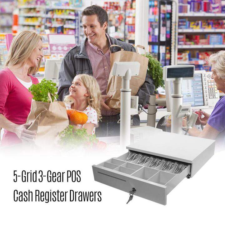 POS Cash Register Drawers Cashbox Five-Grid Three-Gear RJ11 Interface ...