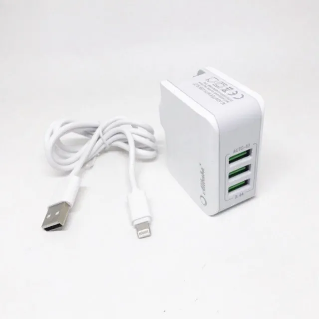 Original Alibaba 3.4A Fast Charger Set 3 usb ports Cable & Adaptor For ...