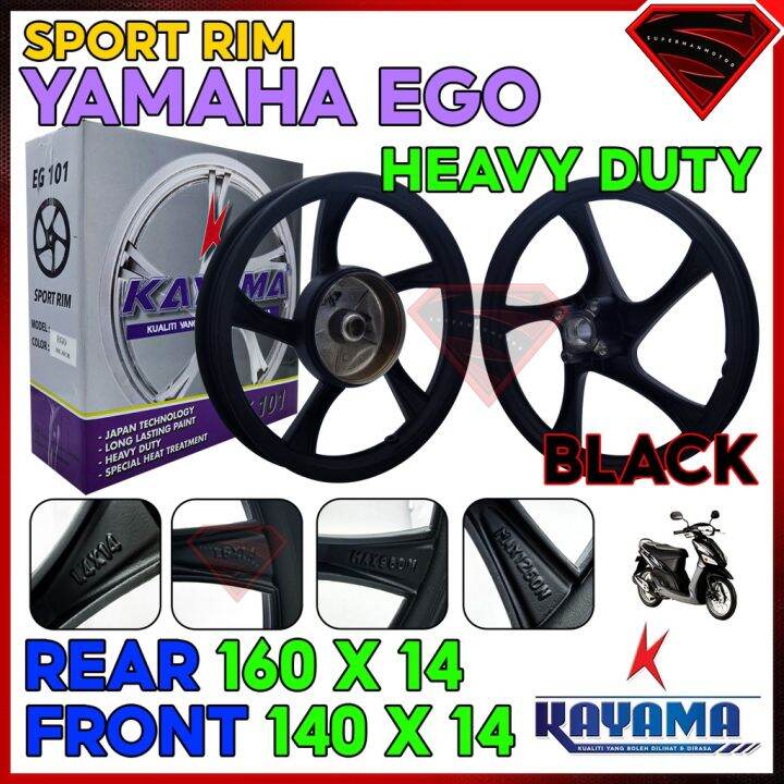 SPORT RIM 14 YAMAHA EGO EGO LC KAYAMA EG101 BLACK GOLD 5 BATANG KAKI ...