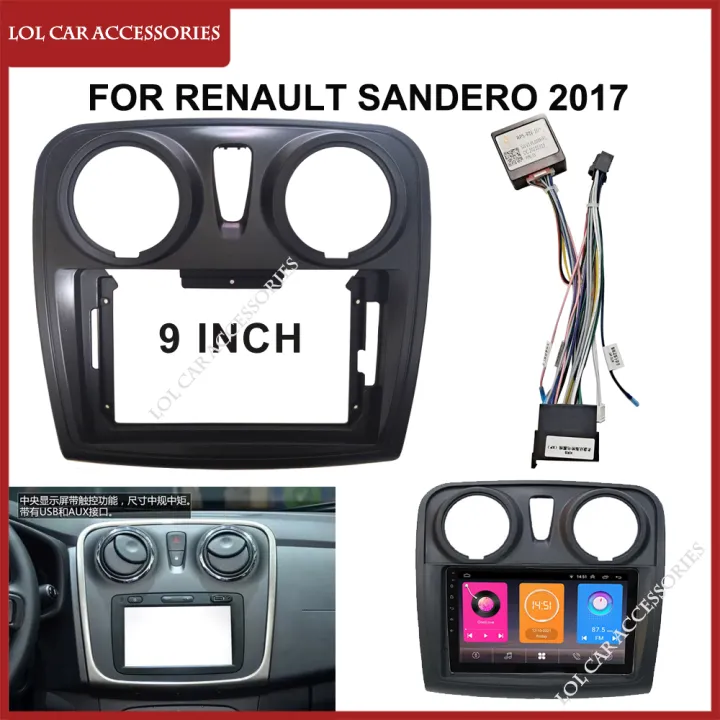 9 Inch Car Radio Fascias For Renault Sandero 2017 Dashboard Frame Installation 2 Din Panel DVD ...