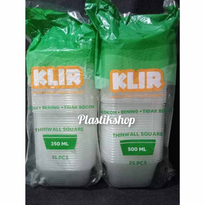 Thinwall Klir Square Kotak Kecil 350ml 500ml Isi 25 Pcs Lazada