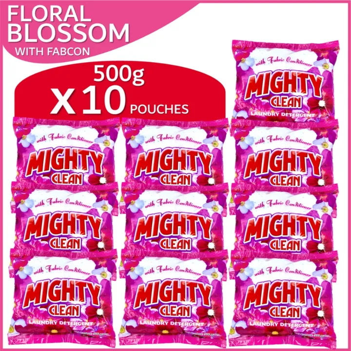 Mighty Clean Detergent Powder Floral Blossom - Powder PINK 500 GRAMS X ...