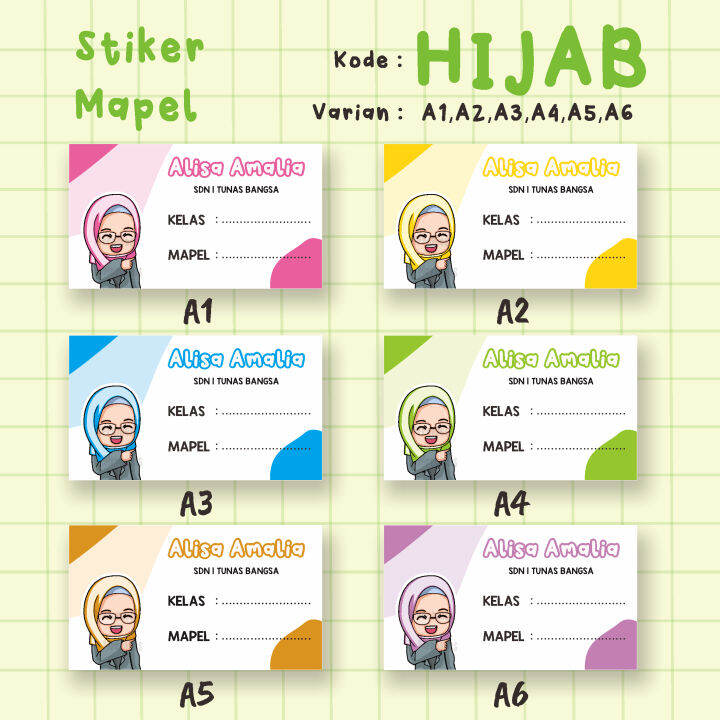 Mrronies - Stiker & Label Mata Pelajaran Sekolah / Mapel Buku Custom ...