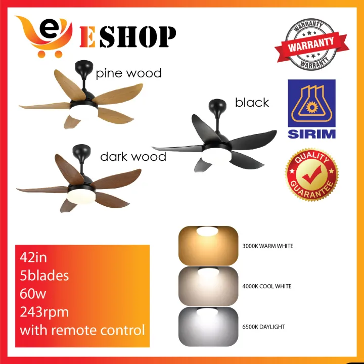 SIRIM APPROVED DC Motor Ceiling Fan with remote control 42IN/ 46IN ...