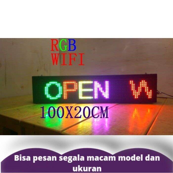 RGB outdoor running text led display 100cm x 20cm moving sign | Lazada ...