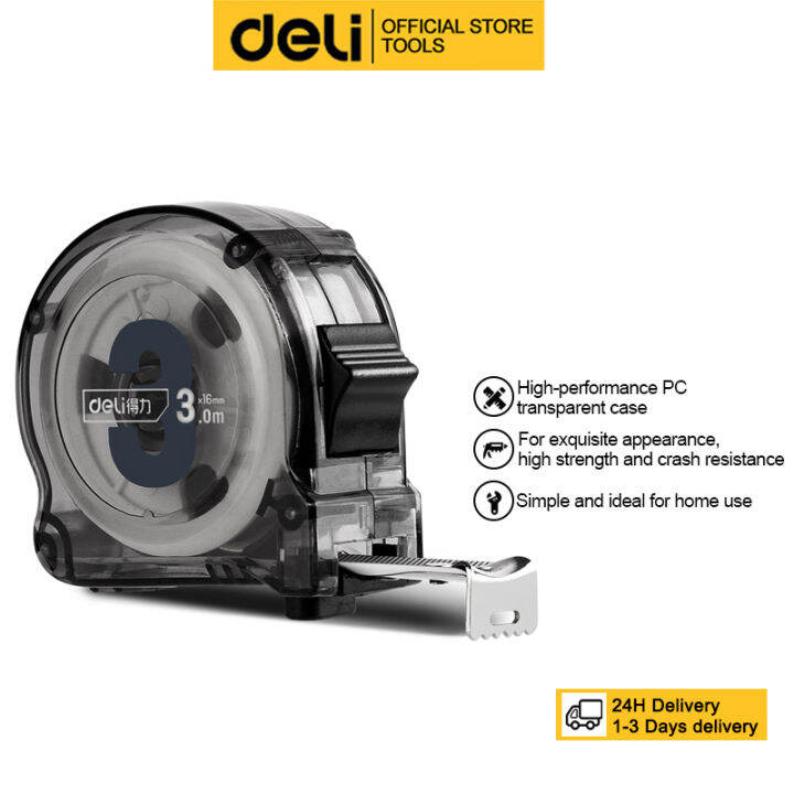 Deli Tape Measure 3Mx16mm- 5Mx19mm- 7.5Mx25mm Portable Shrinking Ruler ...