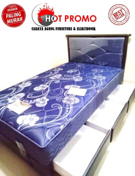 Divan 3 laci sandaran full type unicorn dan kasur uniland standart ...