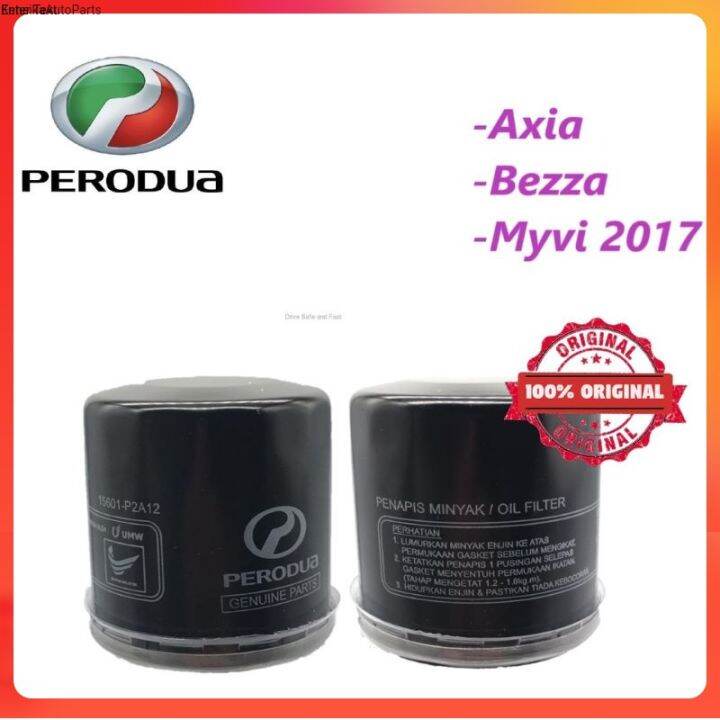 [ORIGINAL] Perodua Oil Filter Bezza/Axia /Myvi 2017- (15601-P2A12) | Lazada