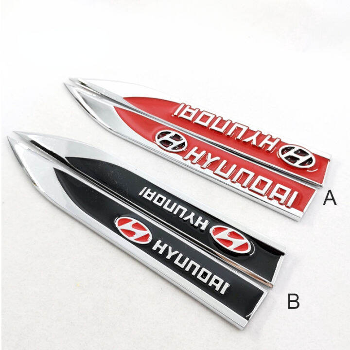 ZR 2 X Metal HYUNDAI Logo Car Side Fender Decorative Blade Emblem Badge ...