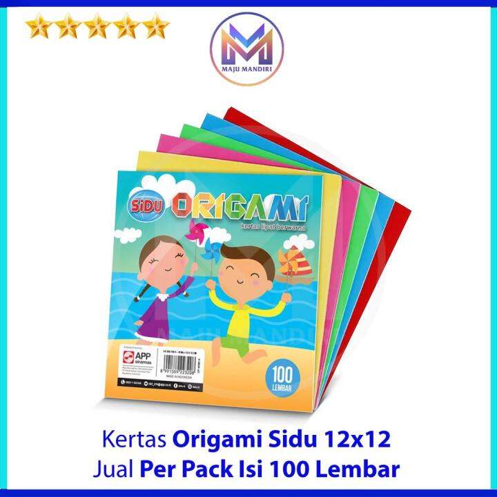 Kertas Origami Sidu Ukuran 12 x 12 Kecil / Kertas Lipat Isi 100 ...