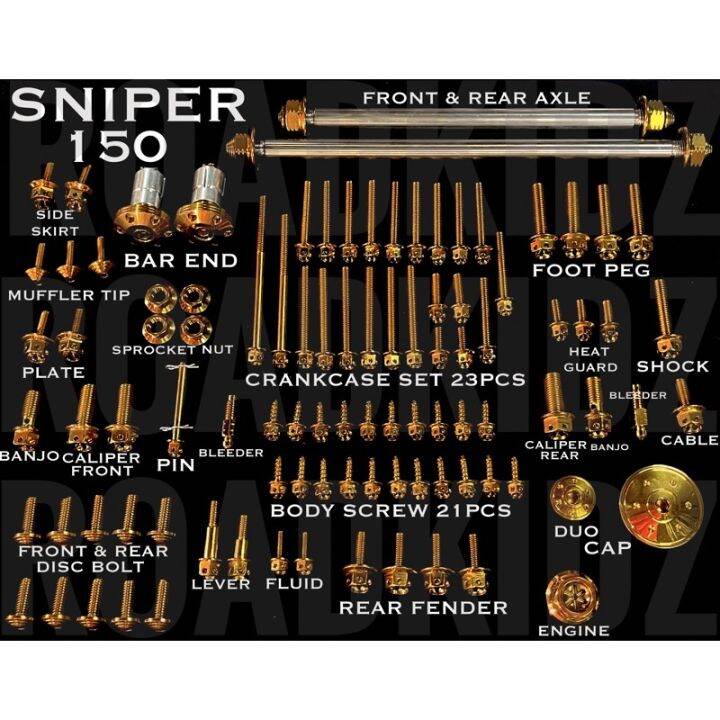 ☉FULL SET HENG BOLTS SNIPER 150 | Lazada PH
