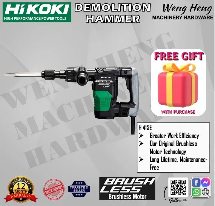 100% Genuine Hitachi/ Hikoki Demolition Hammer With AC Brushless Motor ...