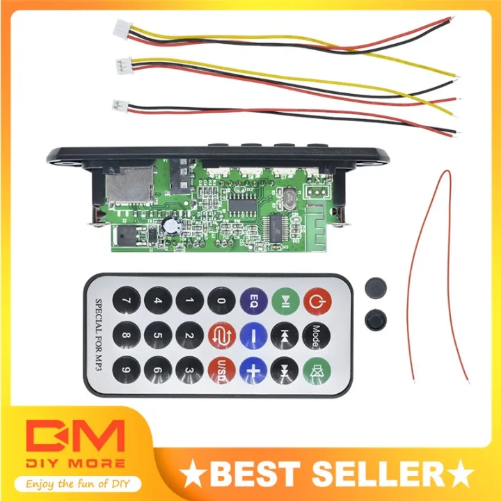 Wireless Bluetooth 12V MP3 WMA Decoder Board Audio Module USB TF Radio ...