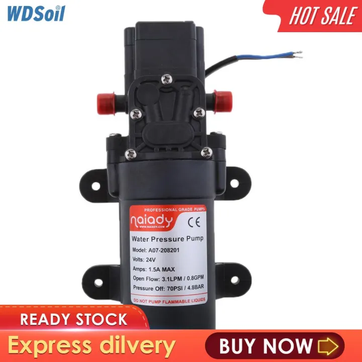 WDSoil DC 24V Water Pressure Diaphragm Pump 70 PSI 3.1 LPM Caravans/RV ...