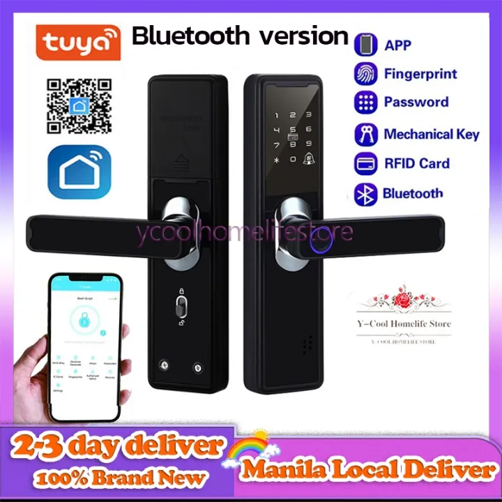 QWA TUYA 6 in 1 Smart Door Lock Anti-Theft Fingerprint Digital Password ...