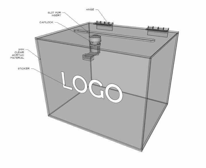 Acrylic Drop Box with logo | Lazada PH