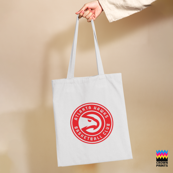 Crown Prints Canvas Tote Bag with Zipper - 16"x13.5" (Large) (NBA TEAMS ...
