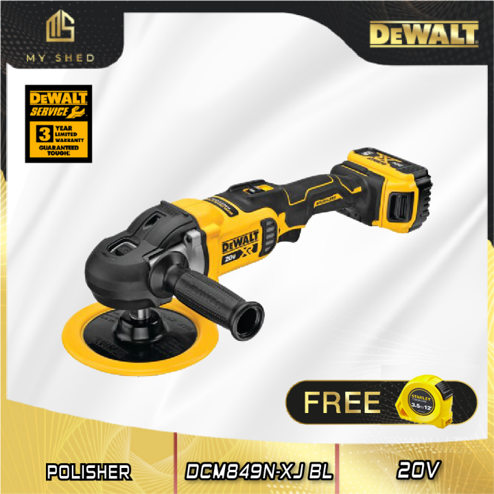 DEWALT DCM849N-XJ 180mm ( 7" ) 18V Brushless Cordless Polisher ...