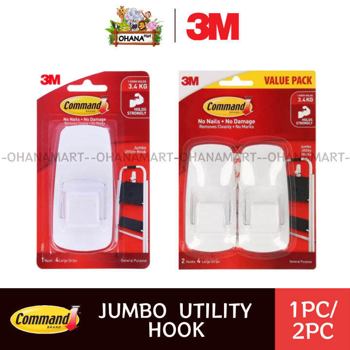 3M Command™ 17004/17004VP Jumbo Hooks 1's/2's/4's | Lazada Singapore