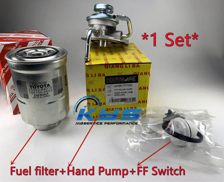 DIESEL FUEL FILTER # HAND PUMP & SWITCH ( 1 Set) # TOYOTA HILUX SR ...