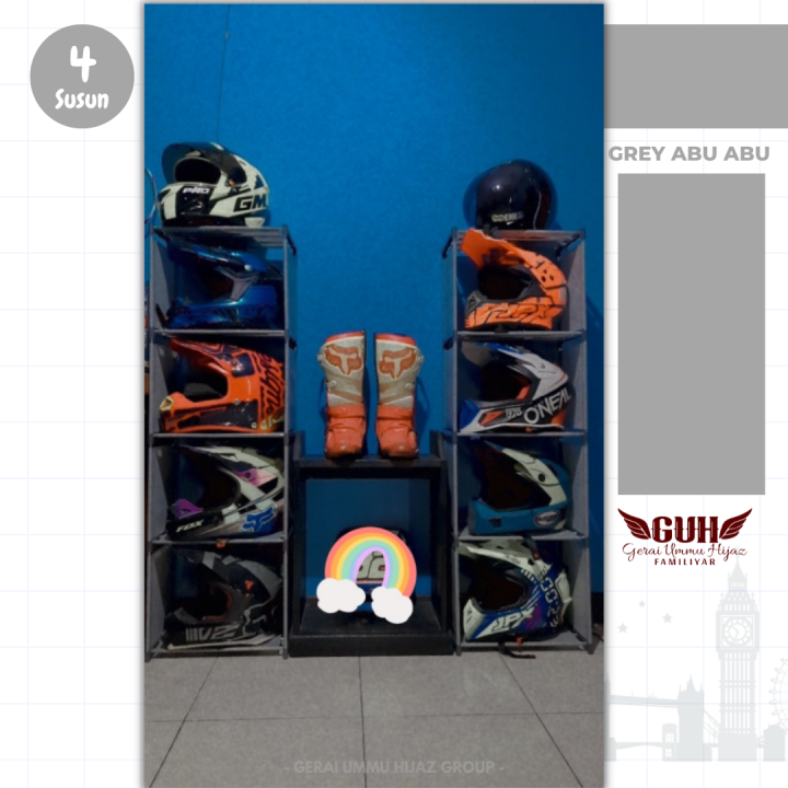 REKOMENDASI Rak Helm Lemari Helm Tempat Helem Rak" Helm Lemari ...
