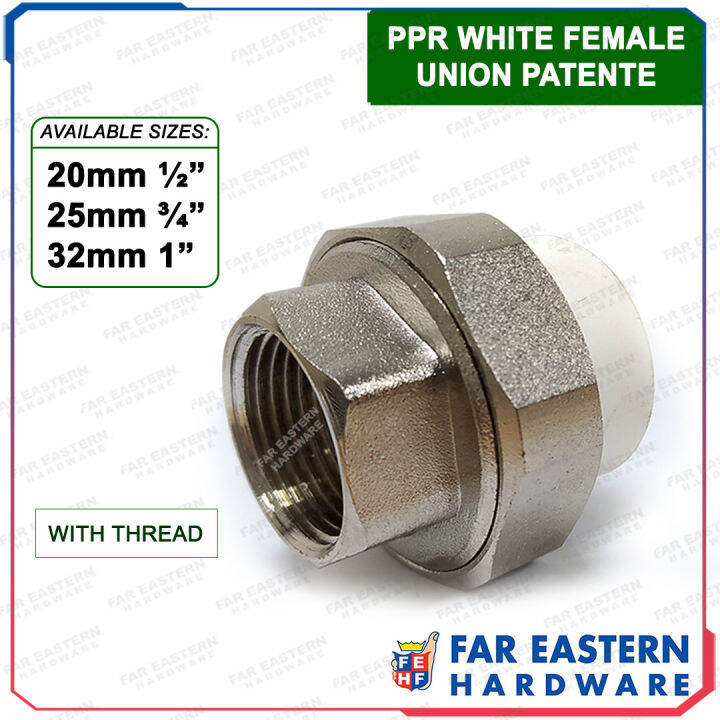 PPR Pipe White Fittings Threaded Female Union Patente with Thread 1/2 ...