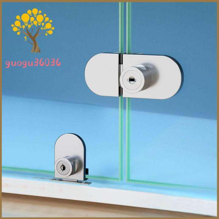 GUOGU Punch-Free Security Hardware Double Open Sliding Glass Door Lock ...