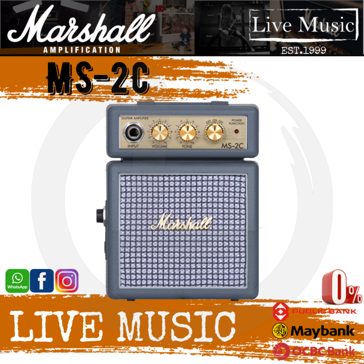 Marshall MS-2C - 1 Watt Battery-powered Micro Amplifier (MS2C / Ms-2 ...