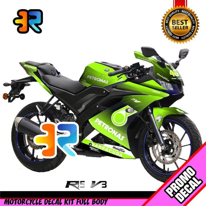 Stiker Decal Motor R15 V3 Desain Petronas VR 46 Sticker Decal Full Body ...