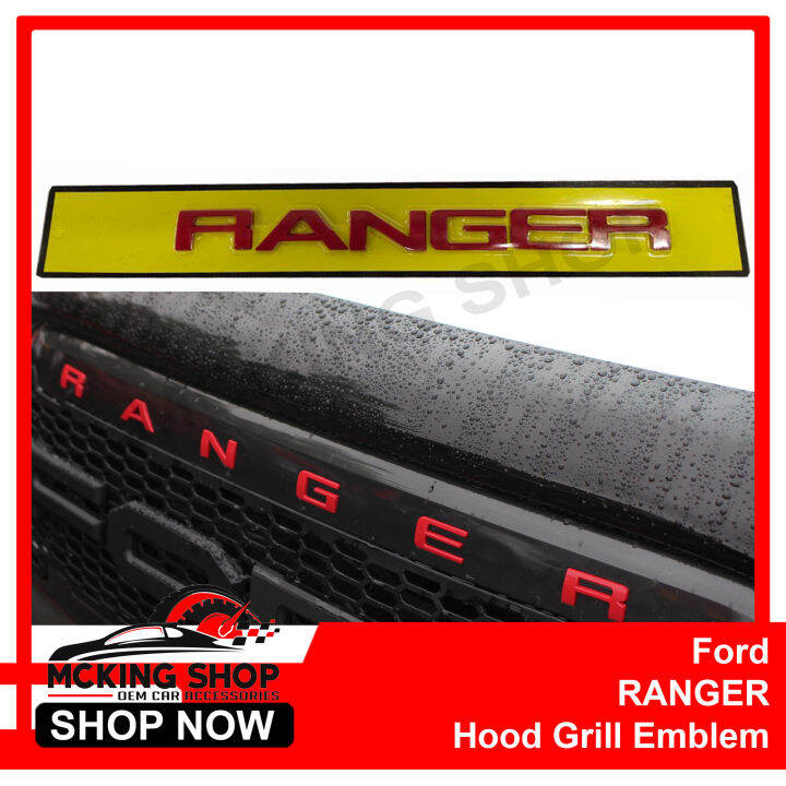 RANGER Front Grill Hood Emblem/Hood Emblem for Ford Ranger (Red ...