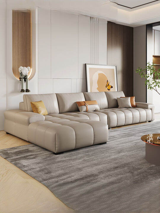 TATA HOME Leather Sofa Piano keys Luxury โซฟาหนังแท้ ทันสมัย Italian ...