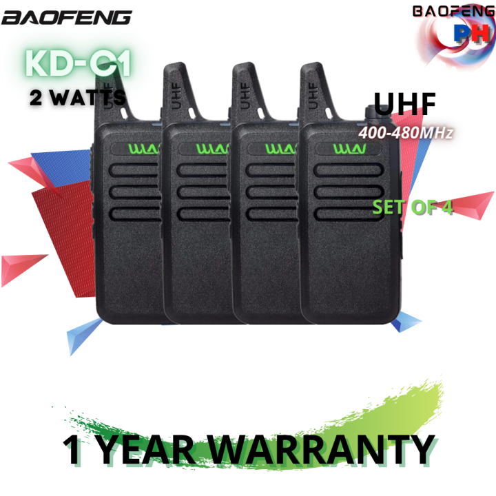 WLN KD-C1 KDC1 Mini Walkie Talkie UHF 400-470mHz with USB Charger with ...