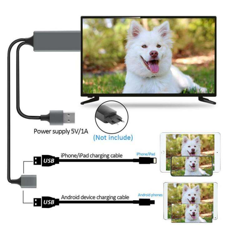 Universal Phone To TV HDMI Cable Connector iPad To Non Smart TV Monitor ...
