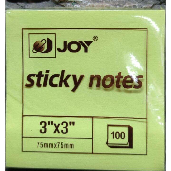 Joy Sticky Notes 3x3 inches 75x75mm 100 pieces | Lazada PH