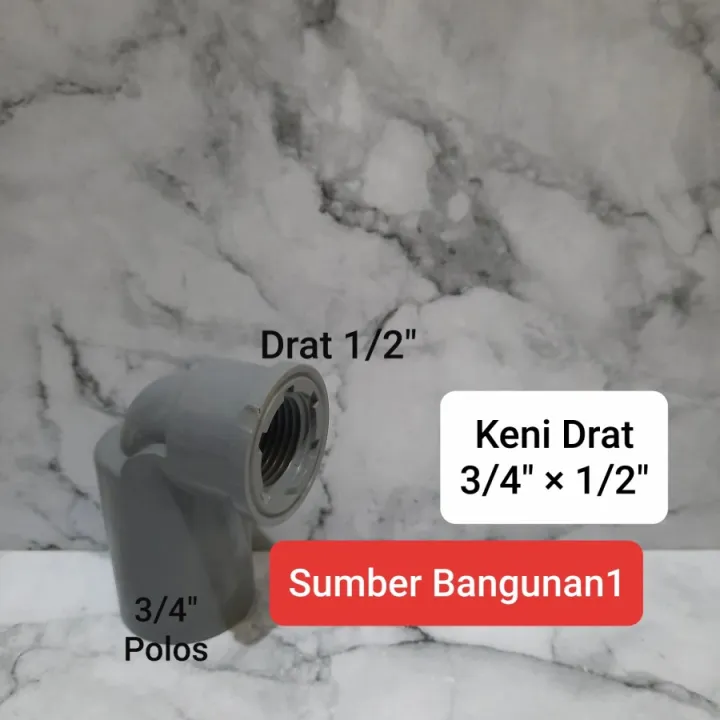 Keni drat dalam 3/4 x 1/2 kombinasi reduser reducer sambungan pipa pvc ...