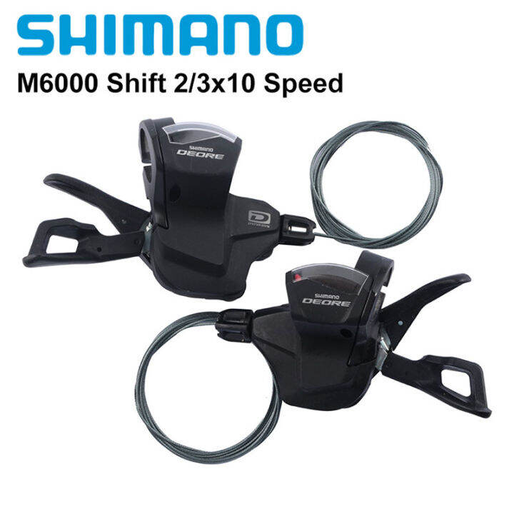 Shimano Deore M6000จำแลงเปลี่ยนเกียร์ซ้ายจักรยานเสือภูเขา MTB 2/3เร็วด้านขวา10สปีดคันเกียร์ ...