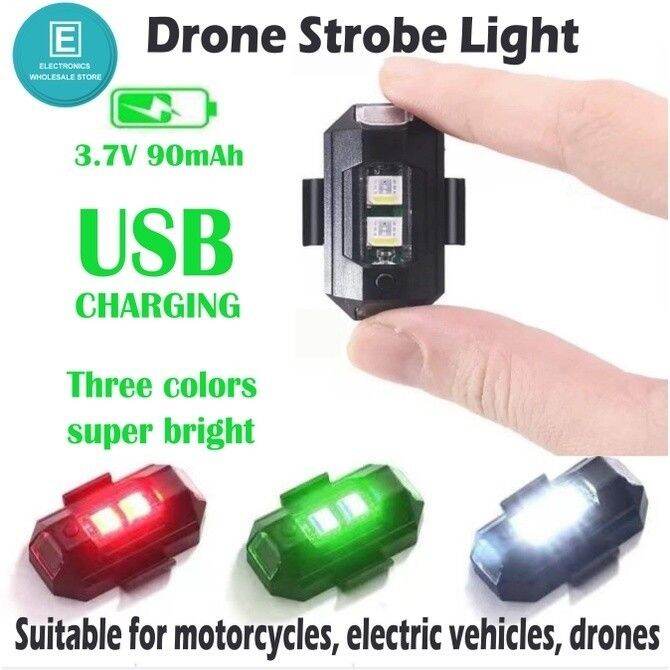 1/10PCS LED Flash Motorcycle Warning Light Drone Aircraft Light Usb Charging Upgrade ...