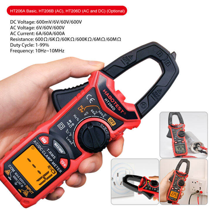 [Free Ship] Digital Clamp Meter 600A AC DC Current 6000 Counts ...