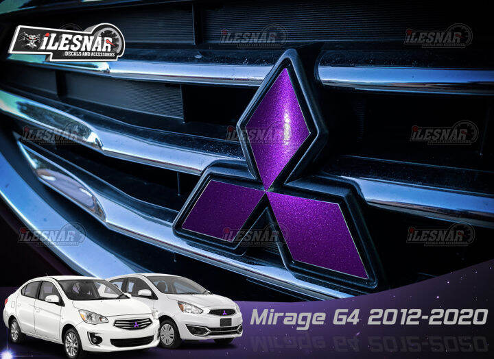 Mitsubishi Mirage G4 2012-2020 Front and Rear Logo Purple Metallic ...