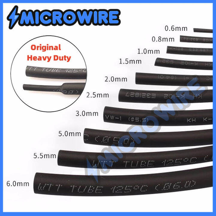 Durable Heat Shrink Shrinkable Tube Black (Sold Per Meter) | Lazada PH